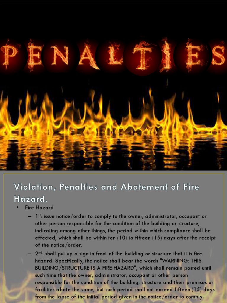 Safety FCP Penalties | Download Free PDF | Fire Safety | Fine (Penalty)