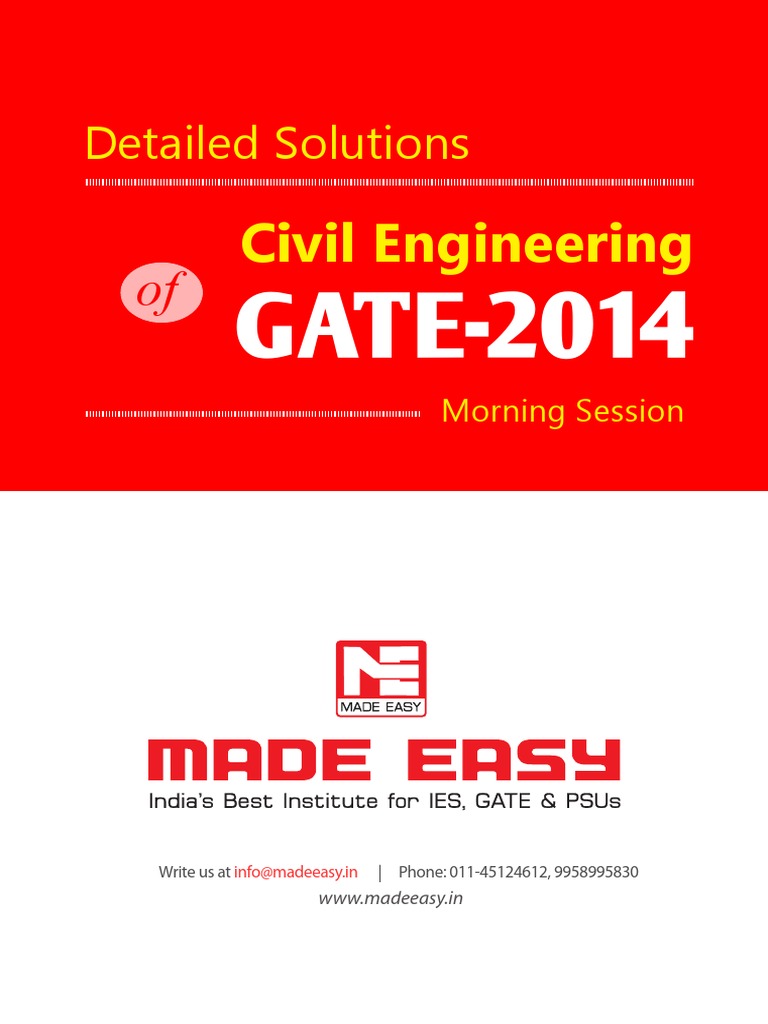 GATE 2014 CE Answer Key | PDF | Triangle | Angle