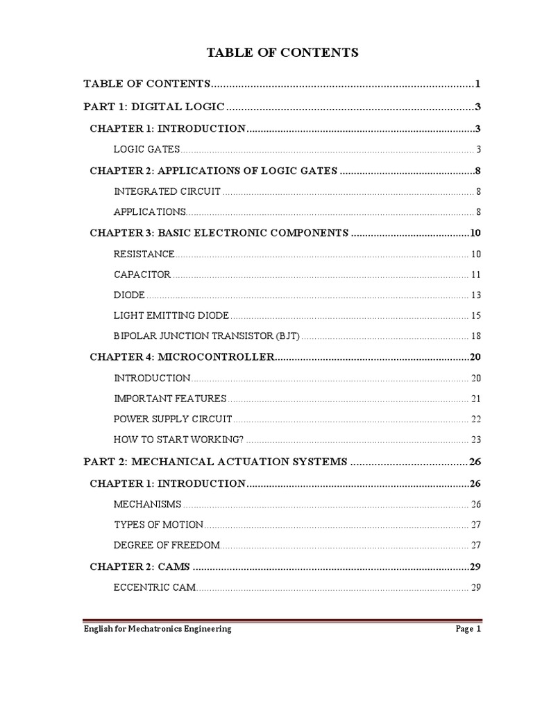 English For Mechatronics Engineering | PDF