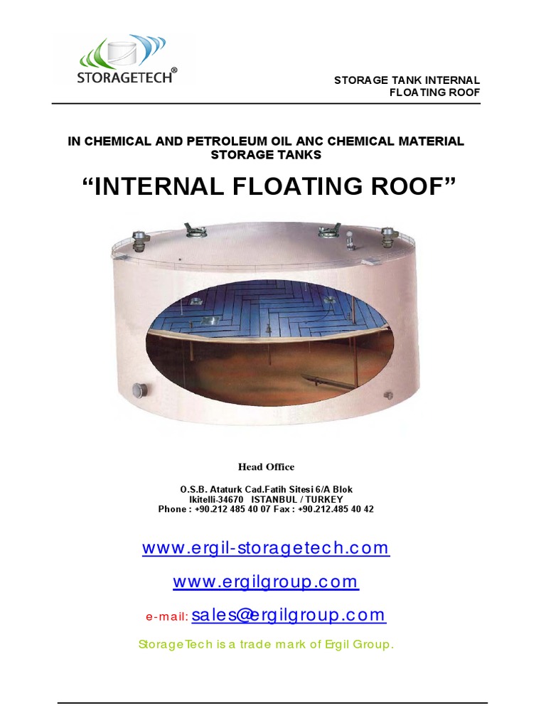 Internal Floating Roof Tank Overview | PDF | Roof | Gasoline