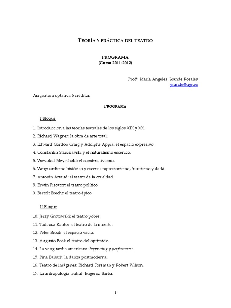 22 Teoría y Práctica Del Teatro | PDF | Arte de performance | Teatro