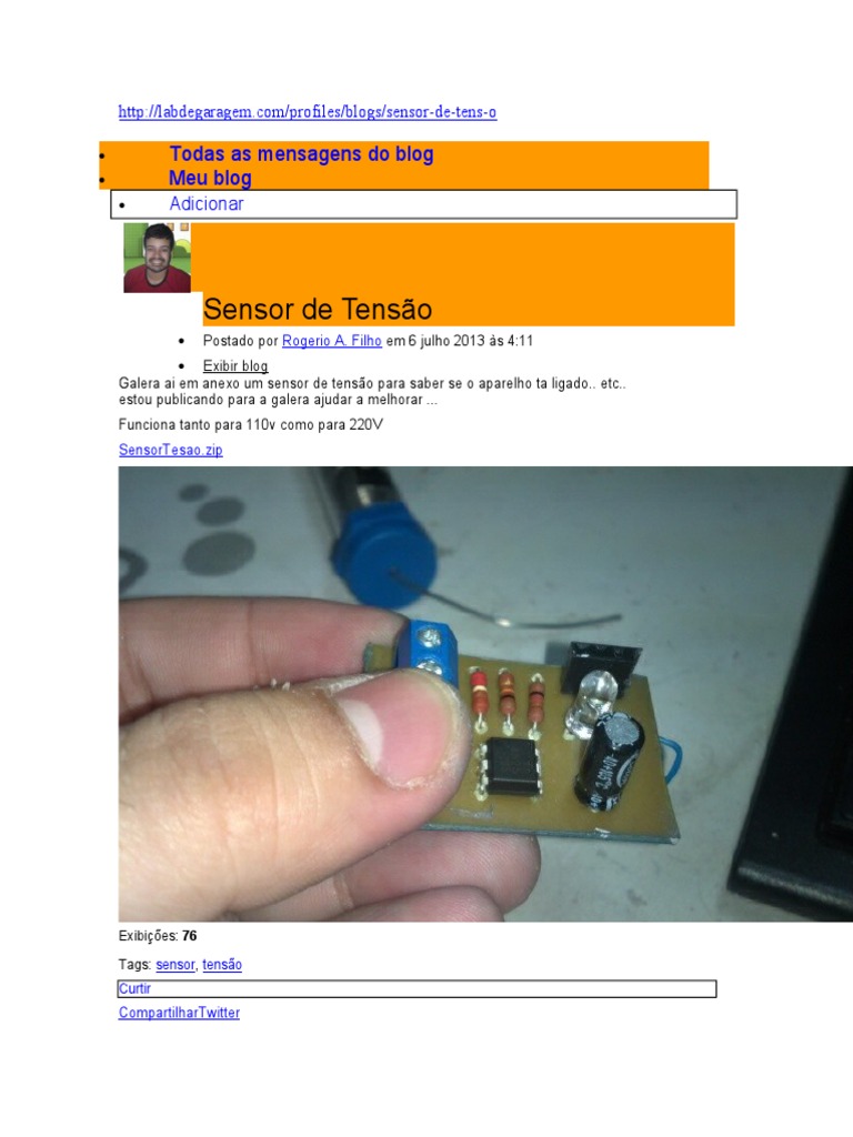 Sensor de Tensão Elétrica | Download grátis PDF | Arduino | Rede elétrica