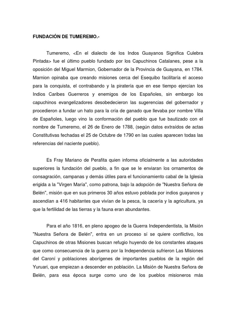 Historia de Tumeremo y su Evolución | PDF | Minería | Comercio