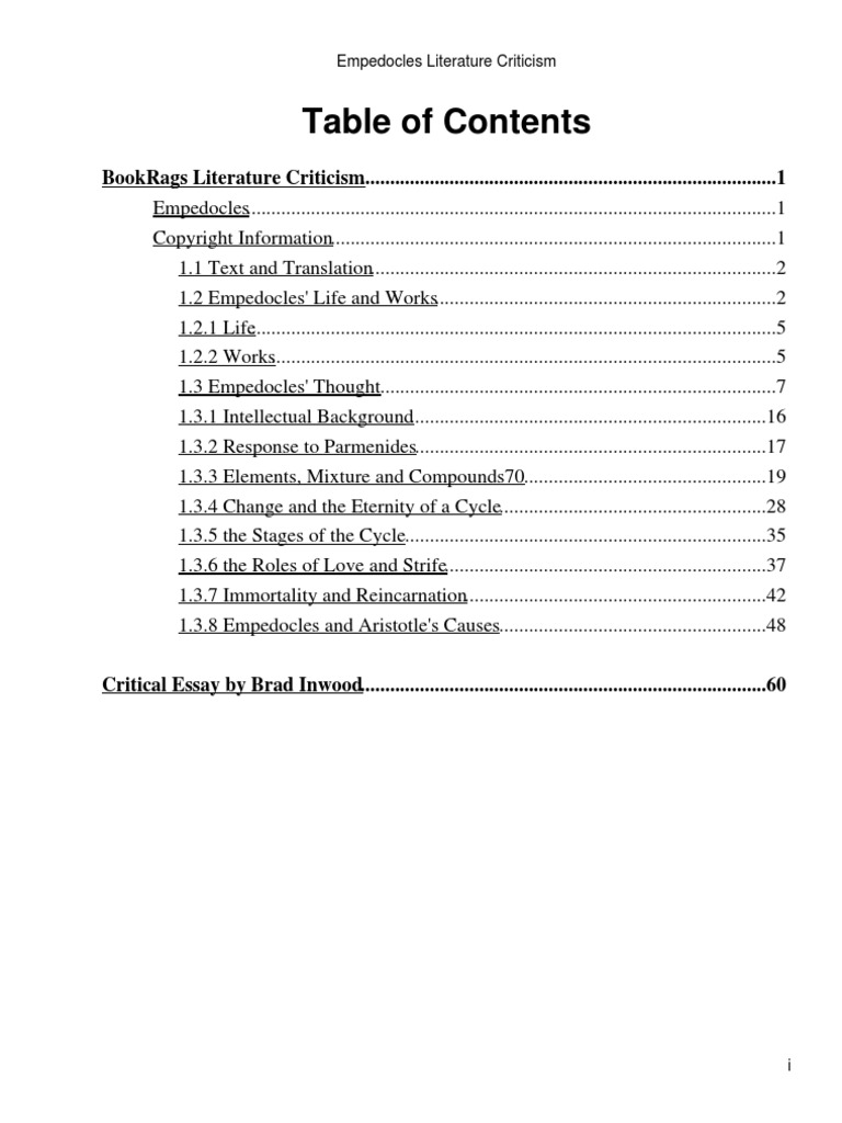Inwood Brad - Introduction To The Poem of Empedocles - 1992 PDF | PDF ...