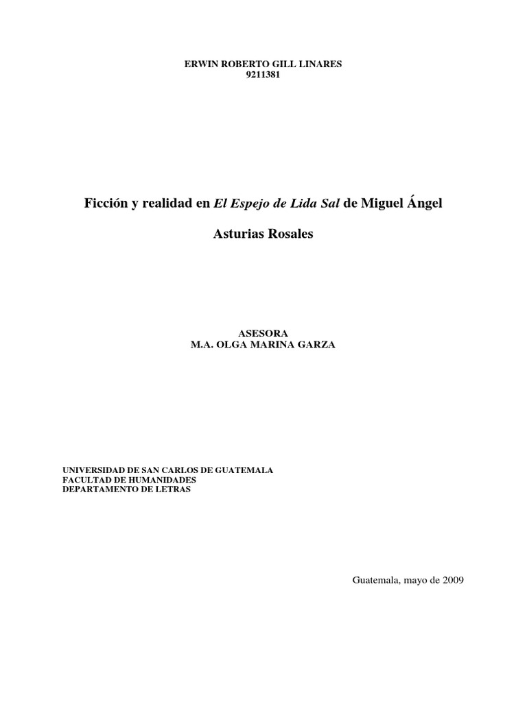 Erwin Robeto Gill Linares - Ficcion y Realidad Ene Le Espejo de Lida ...