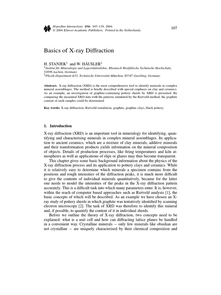 Basics of X-Ray Diffraction | PDF | Crystal Structure | Scattering