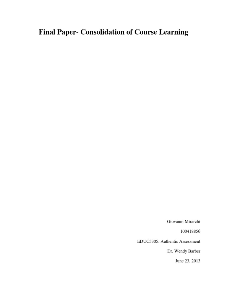 Artifact - Authentic Assessment Paper | PDF | Educational Assessment ...