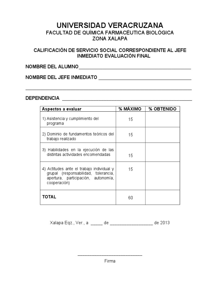 Evaluación de Jefe Inmediato | PDF