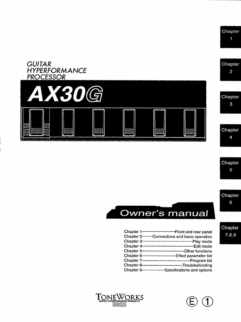 Manual Korg AX30G | PDF