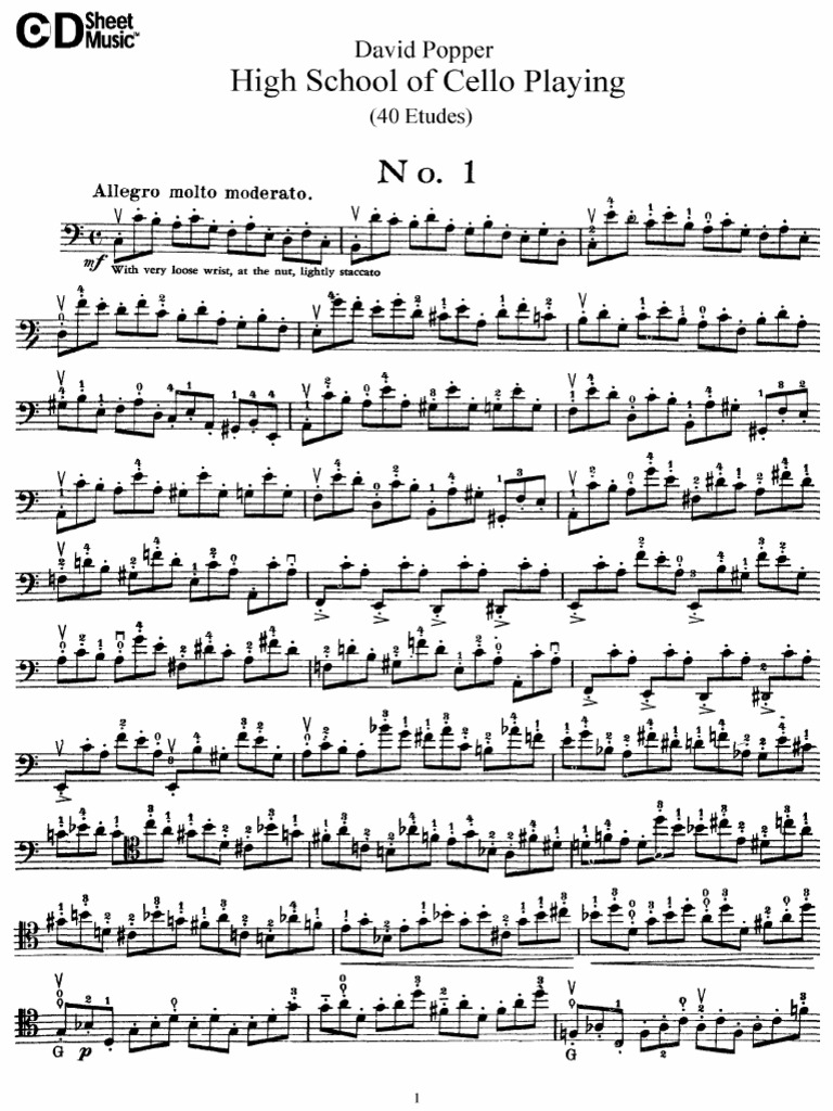 David Popper - 40 Cello Etudes | PDF | Foreign Language Studies