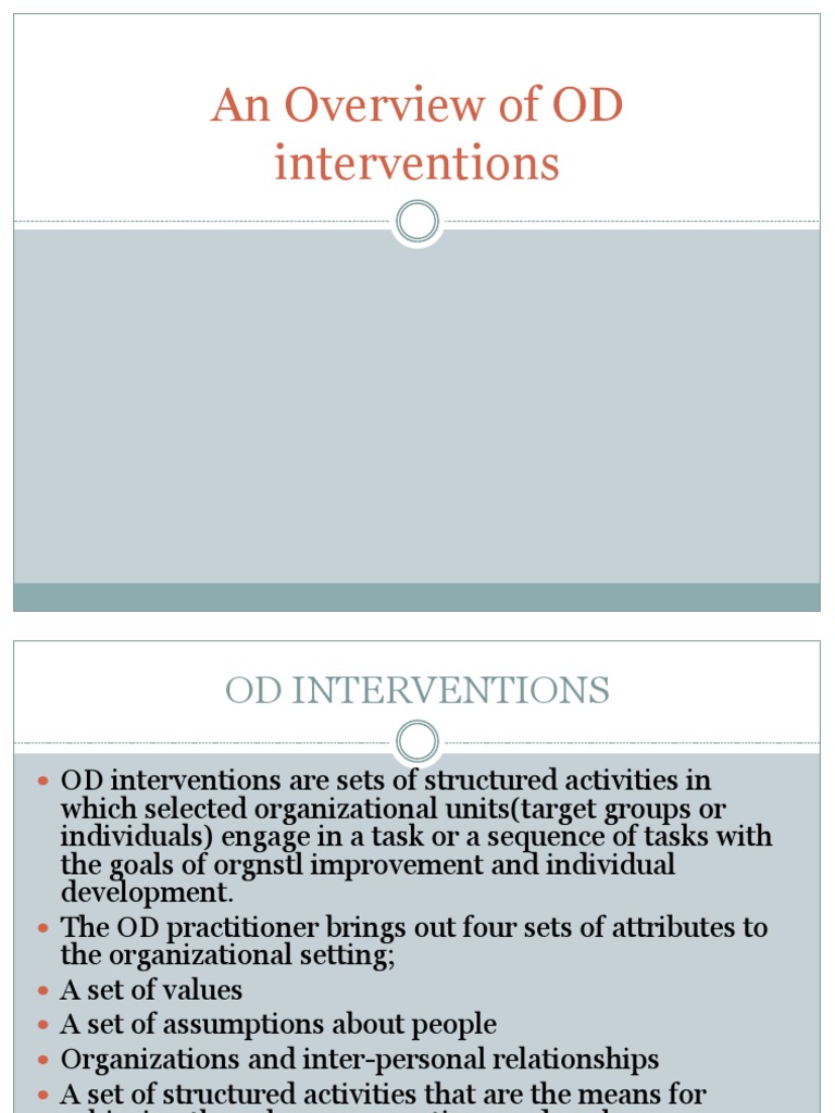 Overview of OD Interventions and Activities | PDF | Organization ...