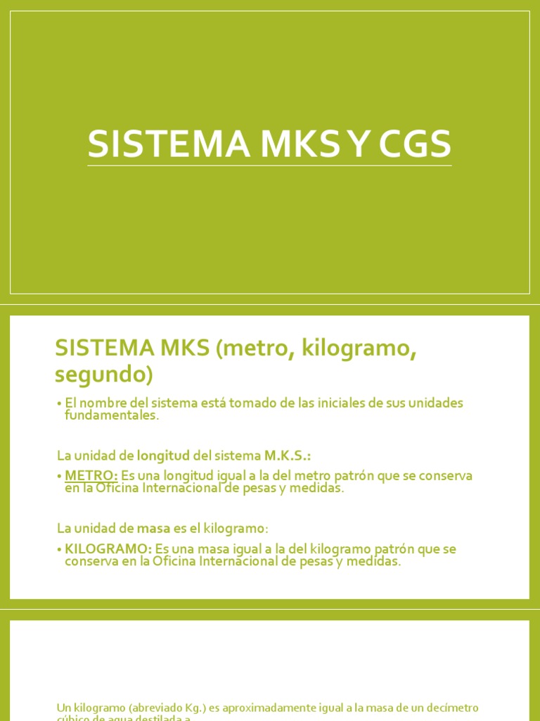 Sistema Mks y Cgs | PDF