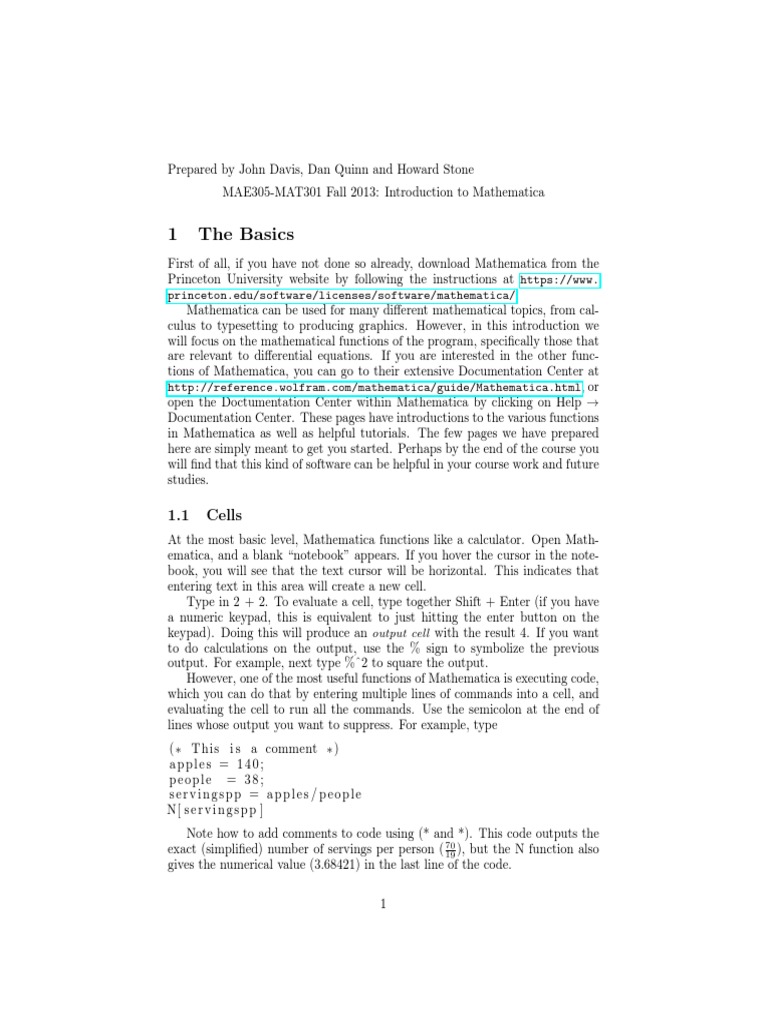 Mathematica Tutorial (Differential Equations) | PDF | Partial ...