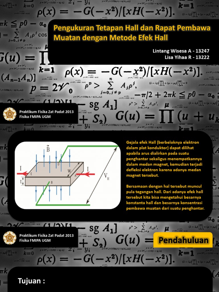 Pengukuran Tetapan Hall Dan Rapat Pembawa Muatan Dengan Metode Efek ...
