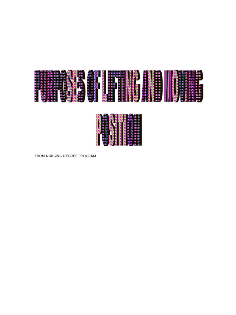 Lifting and Moving Position | PDF | Anatomical Terms Of Motion | Foot