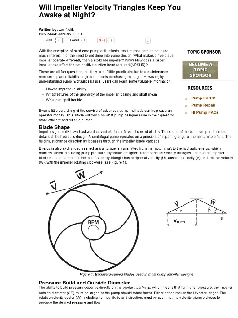 Impeller Velocity Triangles | PDF | Turbine | Pump