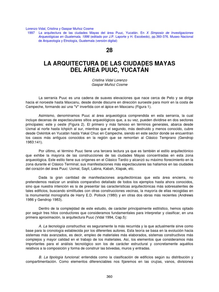 Arquitectura Maya del Estilo Puuc | PDF | Civilización maya | Bóveda ...