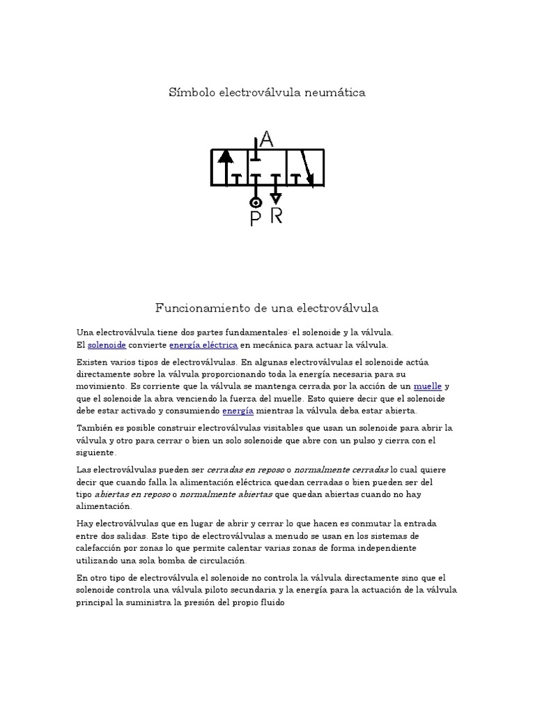 Símbolos de electroválvulas neumáticas | PDF | Solenoide | Máquinas