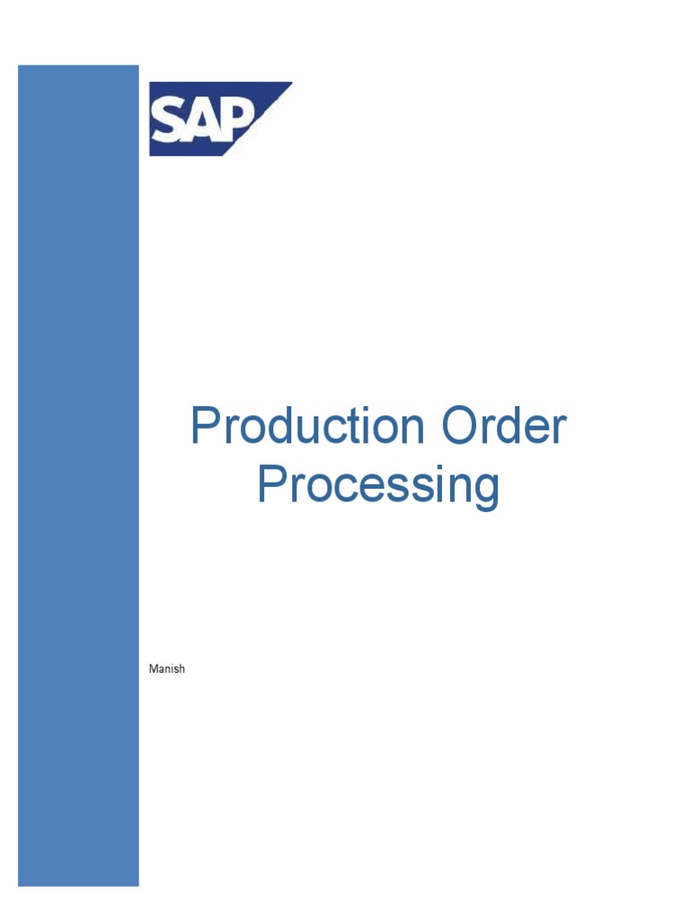SAP Production Order Process Guide | PDF | Business | Business (General)