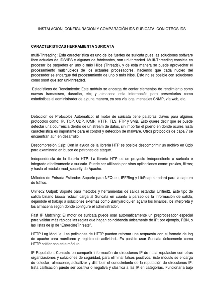 Instalación y Configuración de Suricata | PDF | Protocolos de ...
