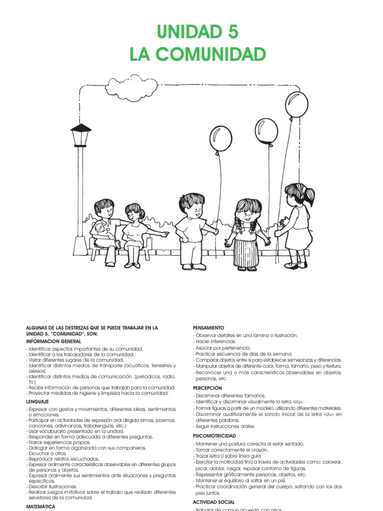Cuadernillo para Preescolar Trabajar El Tema de La Comunidad | PDF ...