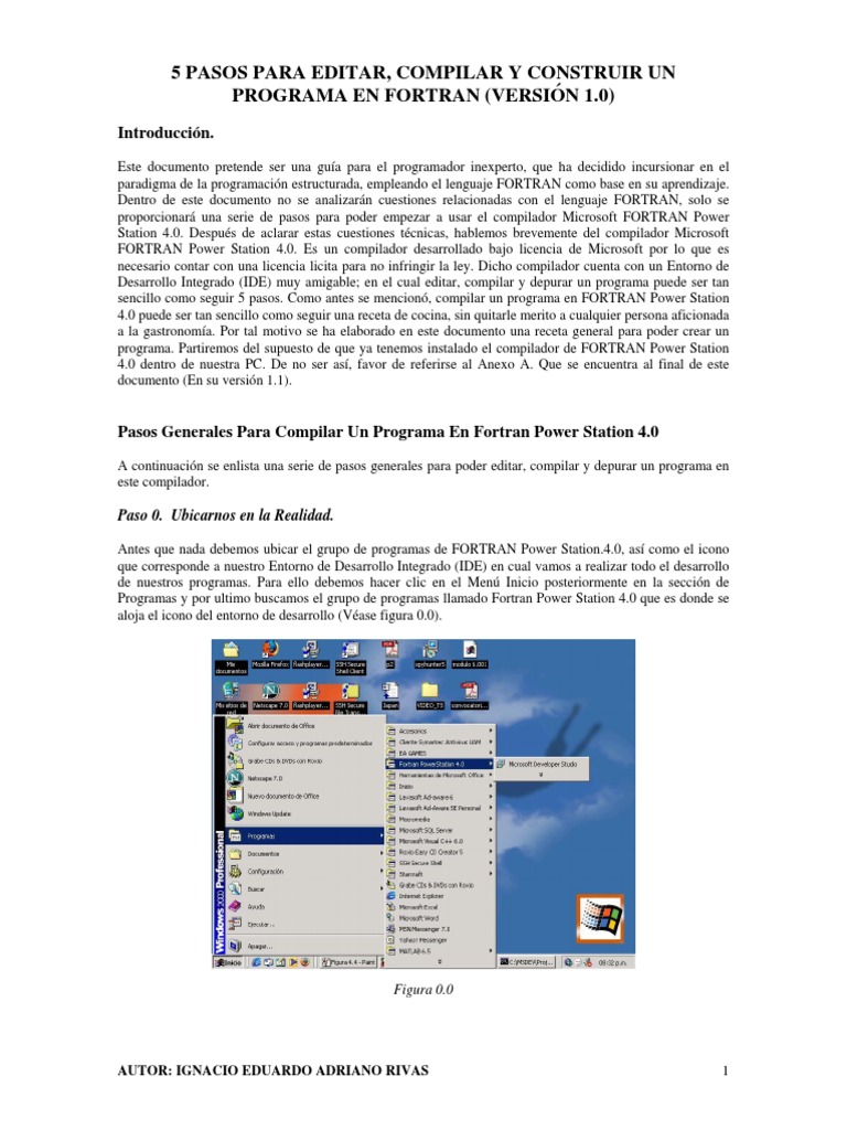 5 Pasos para Editar, Compilar y Construir Un Programa en Fortran | PDF | Informática