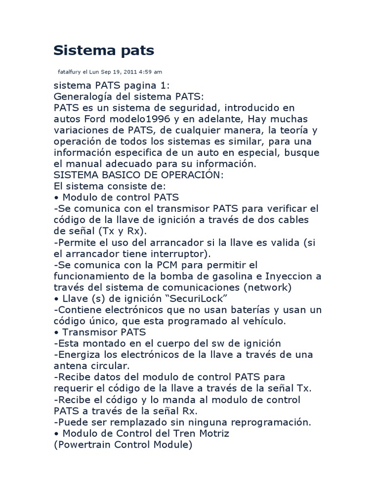 Sistema Pats | PDF | Sistema operativo | Tecnología de información y ...