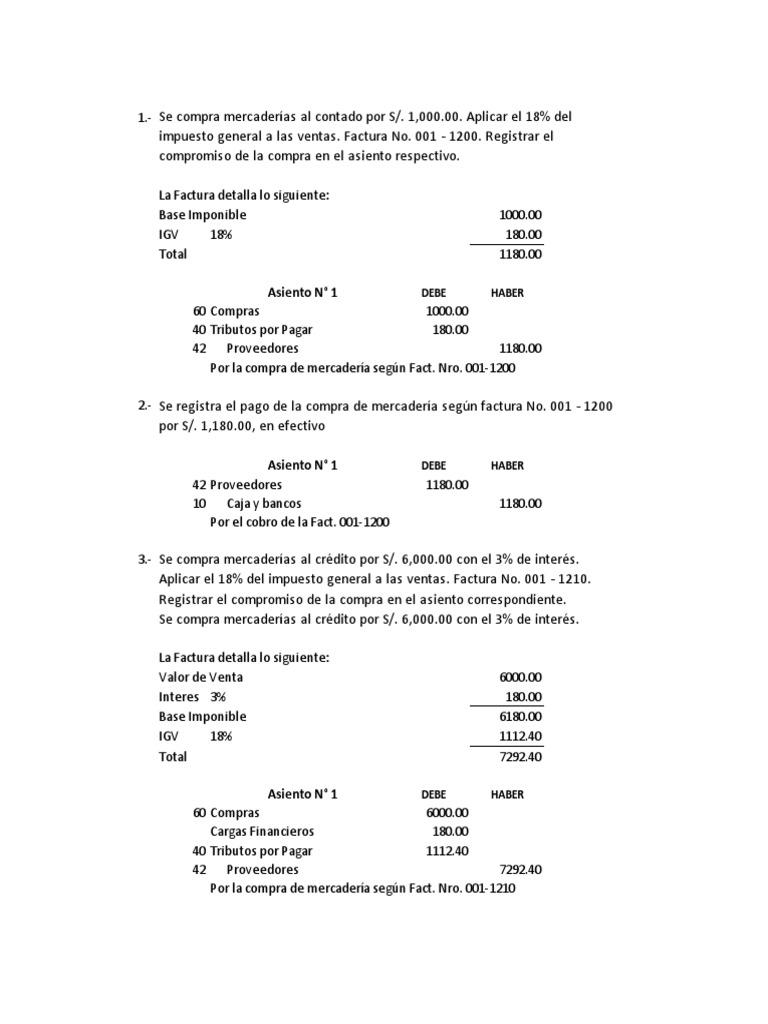 Ejercicios de Compras Resueltos | PDF