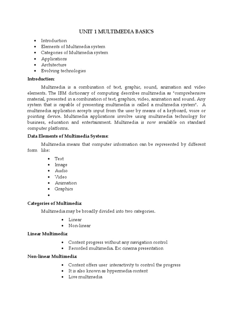 An Overview of Multimedia Basics: Elements, Categories, Applications ...