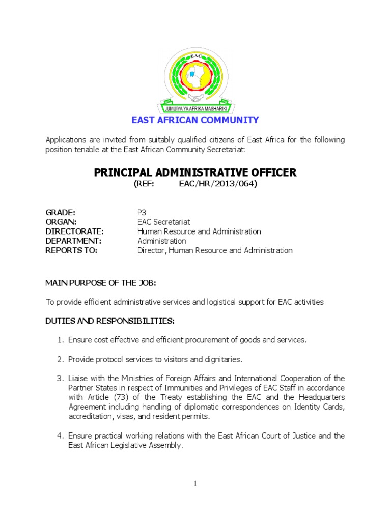 Principal Administrative Officer Vacancy | PDF | Government ...