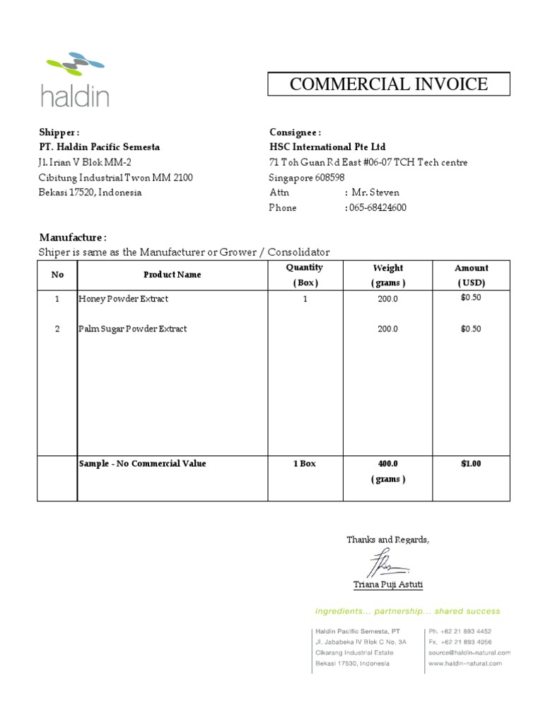 Invoice HSC | PDF