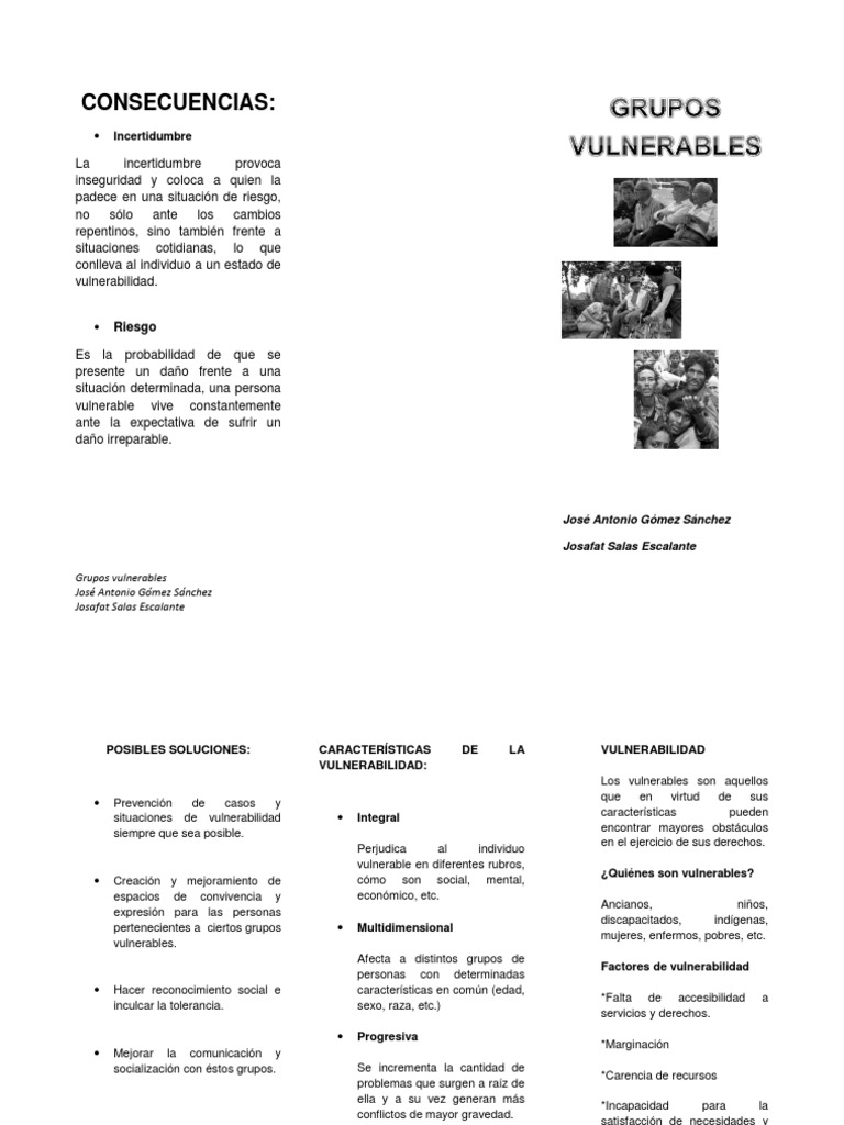Definición y características de grupos vulnerables | PDF | Ciencias ...