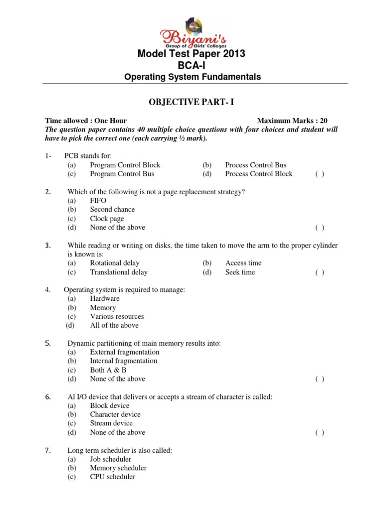 Operating System Fundamentals | PDF | Scheduling (Computing) | Process (Computing)