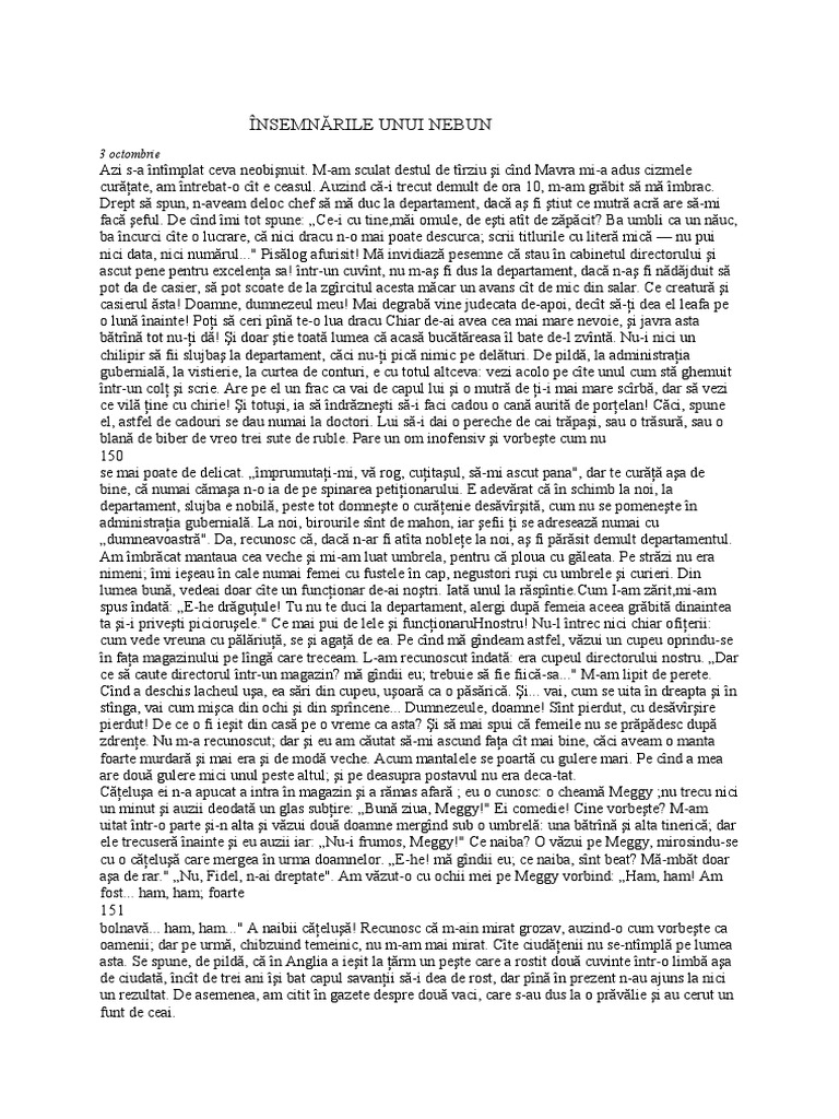 Insemnarile Unui Nebun | PDF