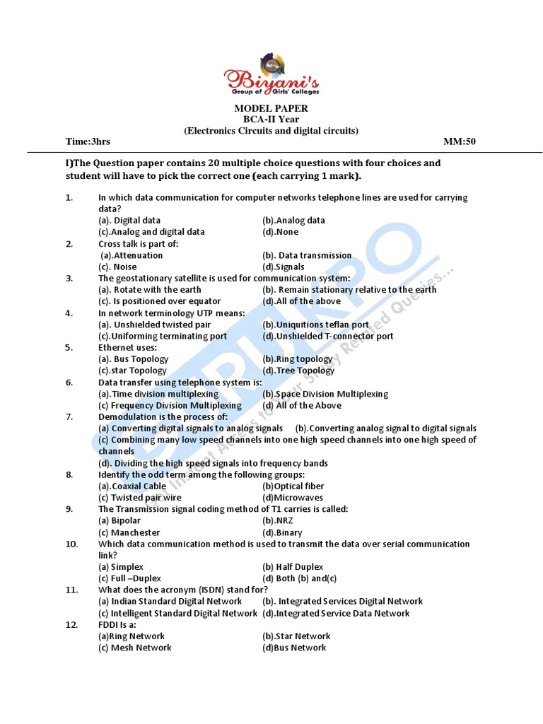 Electronic Circuit and Digital Circuits | PDF | Data Transmission ...