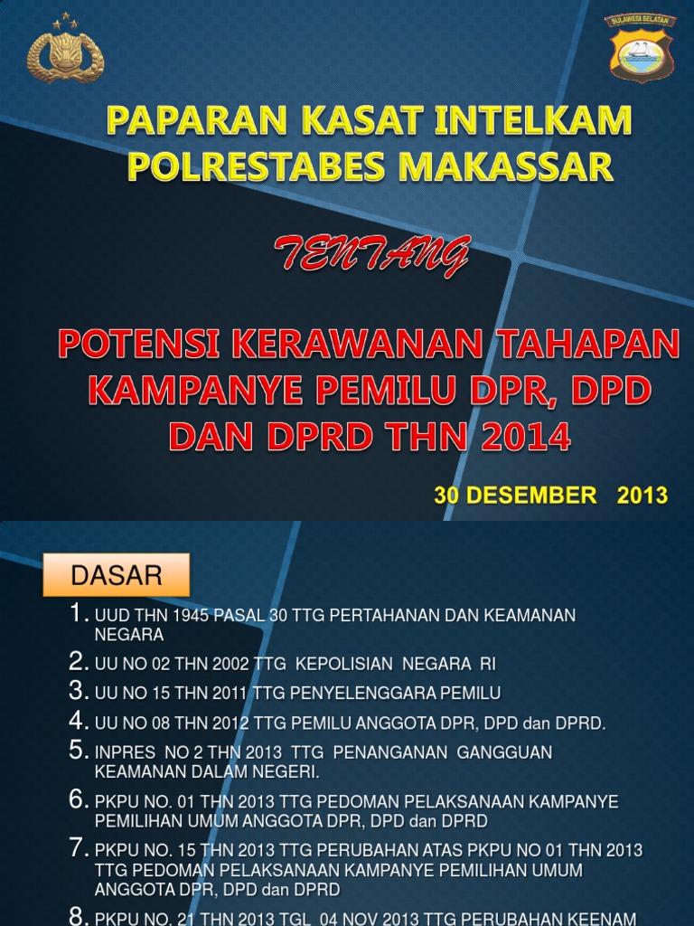 Paparan Kasat Intelkam | PDF