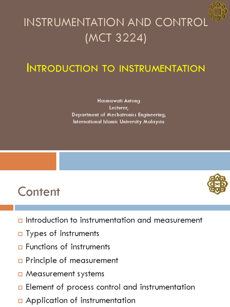 01 Intro To Instrumentation and Measurement | PDF | Control Theory ...