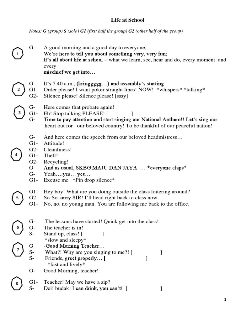 Choral Speaking Text | PDF