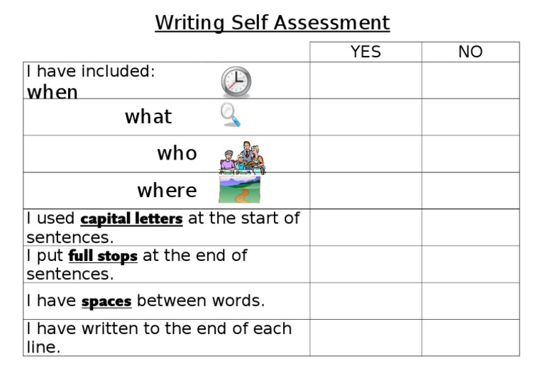 Writing Self Assessment: YES NO I Have Included | PDF