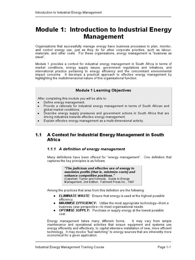 Dimensions of Energy Management | PDF | Energy Management | Efficient ...