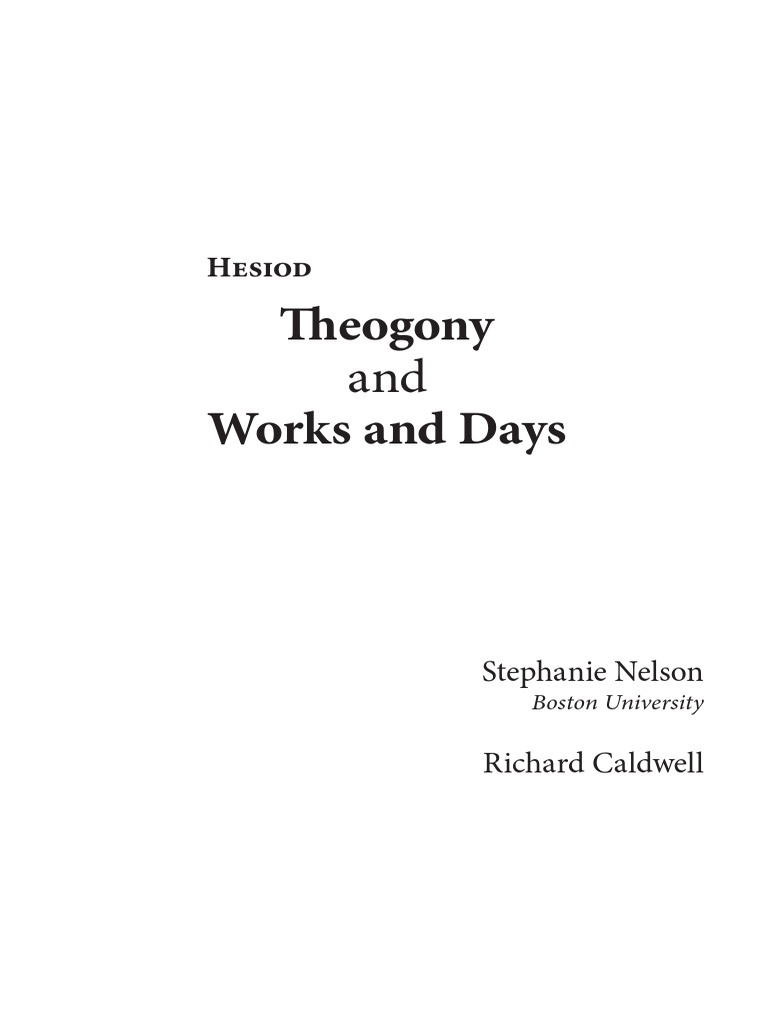 Hesiod Theogony and Works and Days | PDF | Mycenae | Archaeology