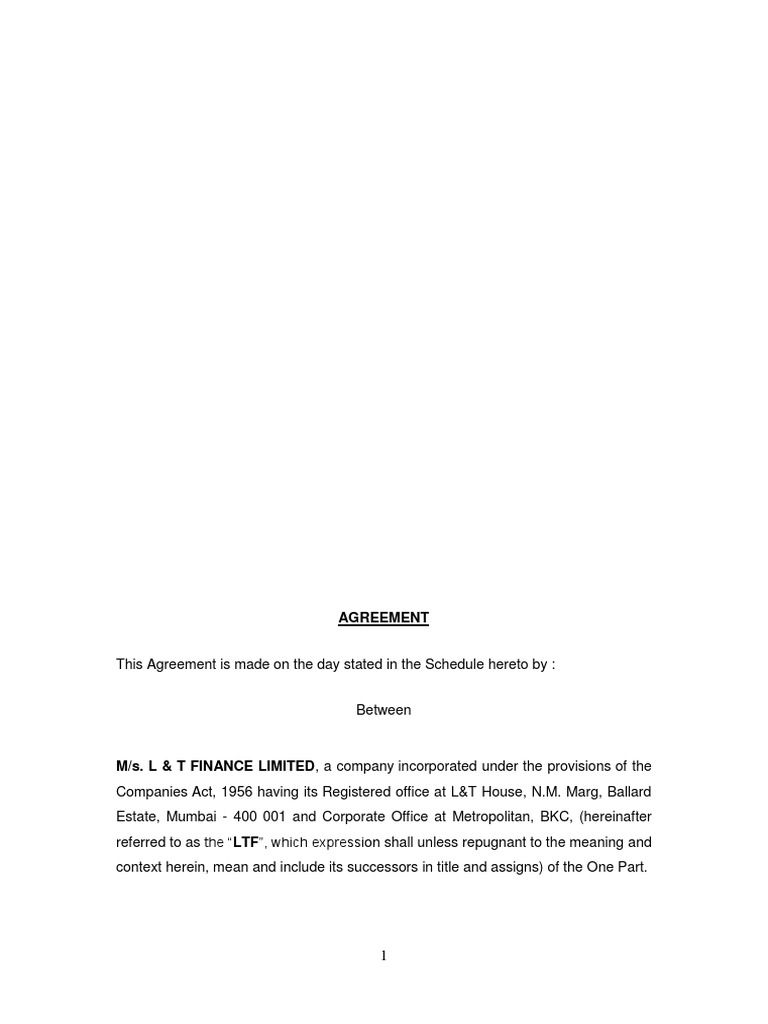 Agreement Format - 13032013 Sdarepo Agents | PDF | Repossession ...