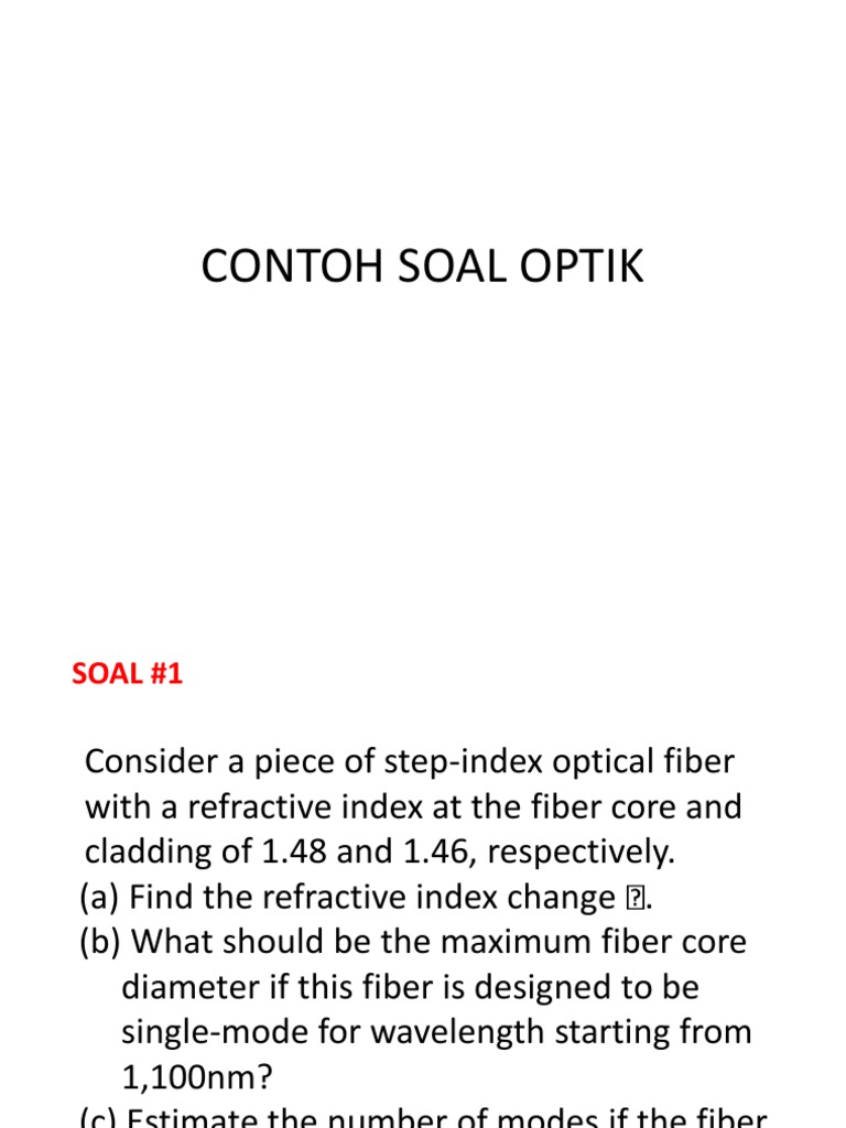 Soal Optik: Indeks Refraksi dan Mode | PDF