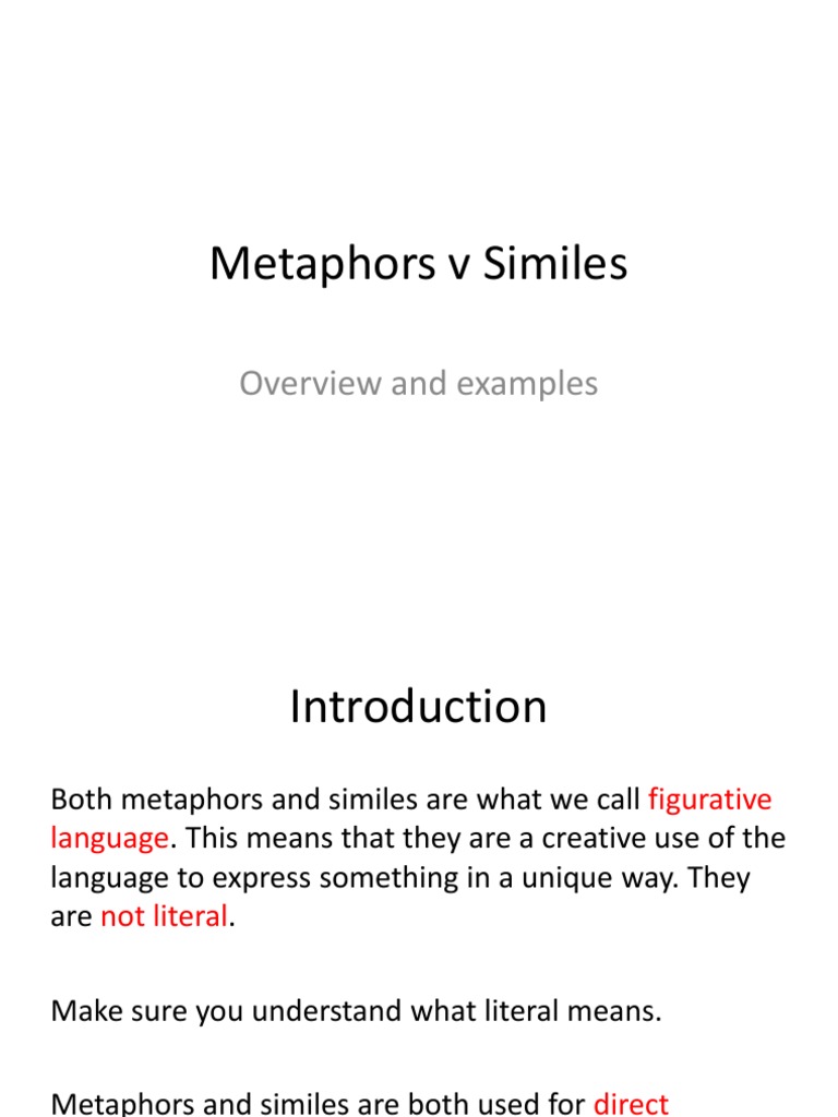 En102 Lecture Metaphors and Similes | PDF