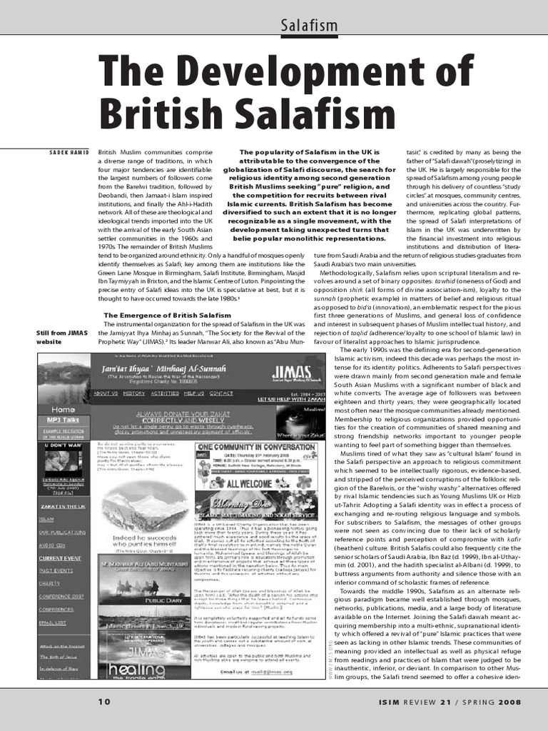 The Development of British Salafism | PDF | Salafi Movement | Religious ...