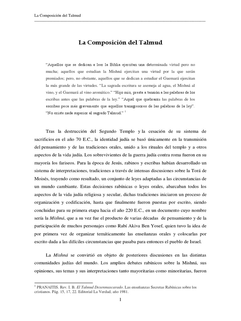 El Talmúd | PDF | Talmud | Judaísmo