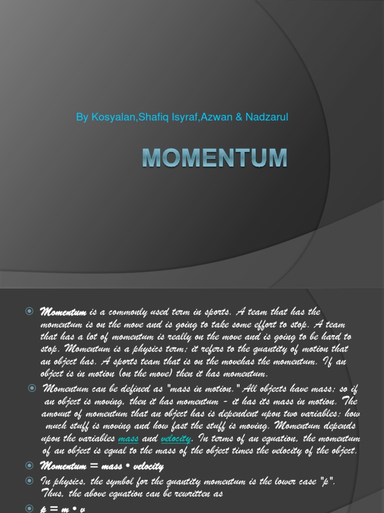 Momentum Physics Form 4 | PDF | Momentum | Velocity