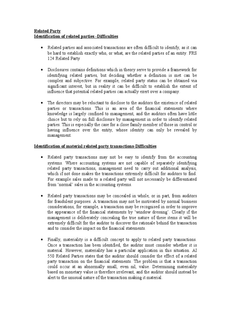 Challenges in Identifying Related Parties | PDF | Audit | Business