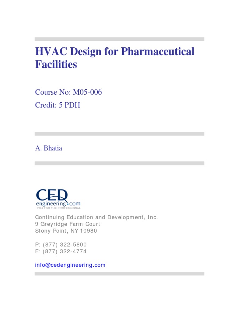 Hvac Design For Pharmaceutical Facilities | PDF | Tablet (Pharmacy ...