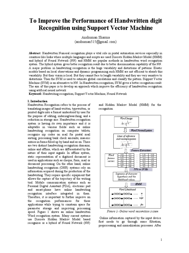 To Improve The Performance of Handwritten Digit Recognition Using ...